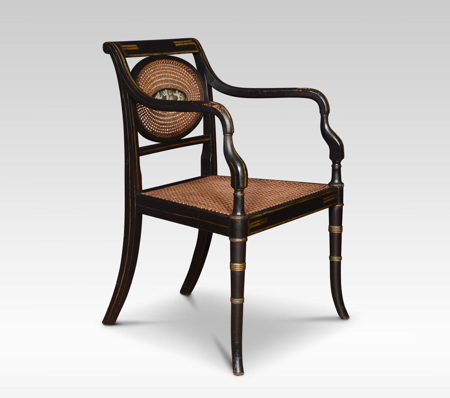 Refined Set of Eight English Regency Cane Armchairs - Shacklady's Antiques